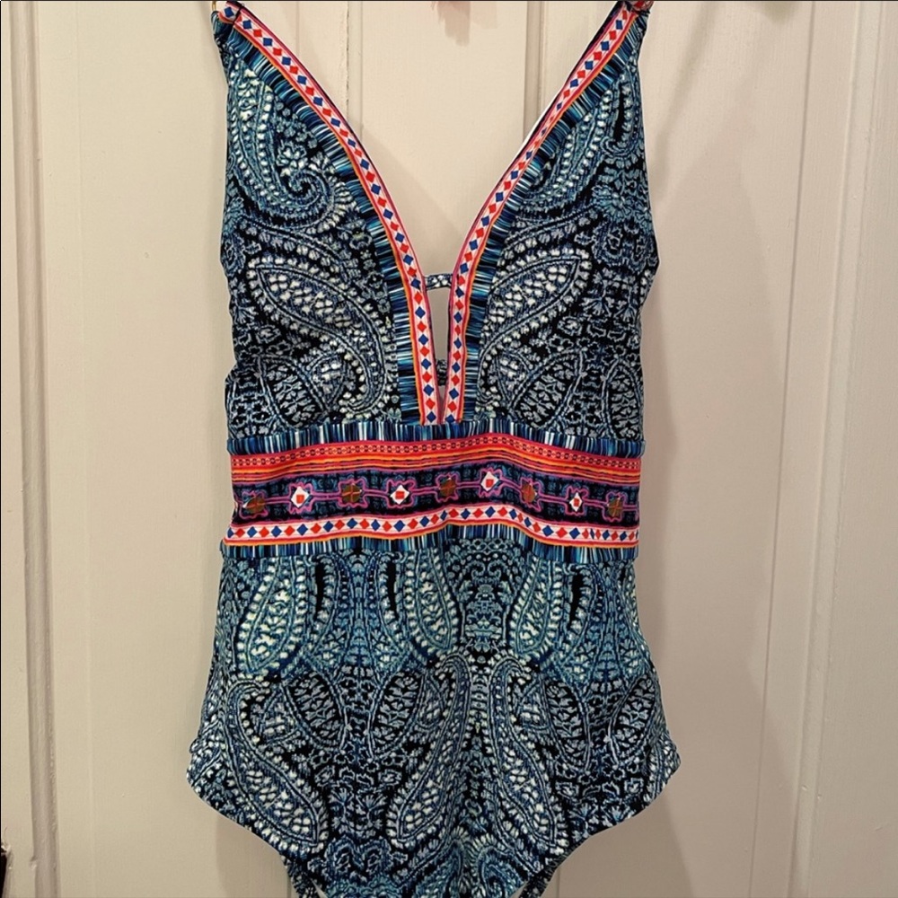 Nanette Lenore Indigo Paisley Goddess One Piece Gem